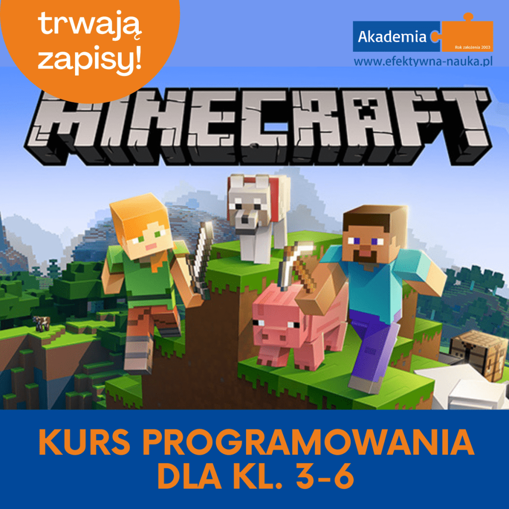 Minecraft – Nauka programowania przez tworzenie gier dla uczniów kl. 3 ...